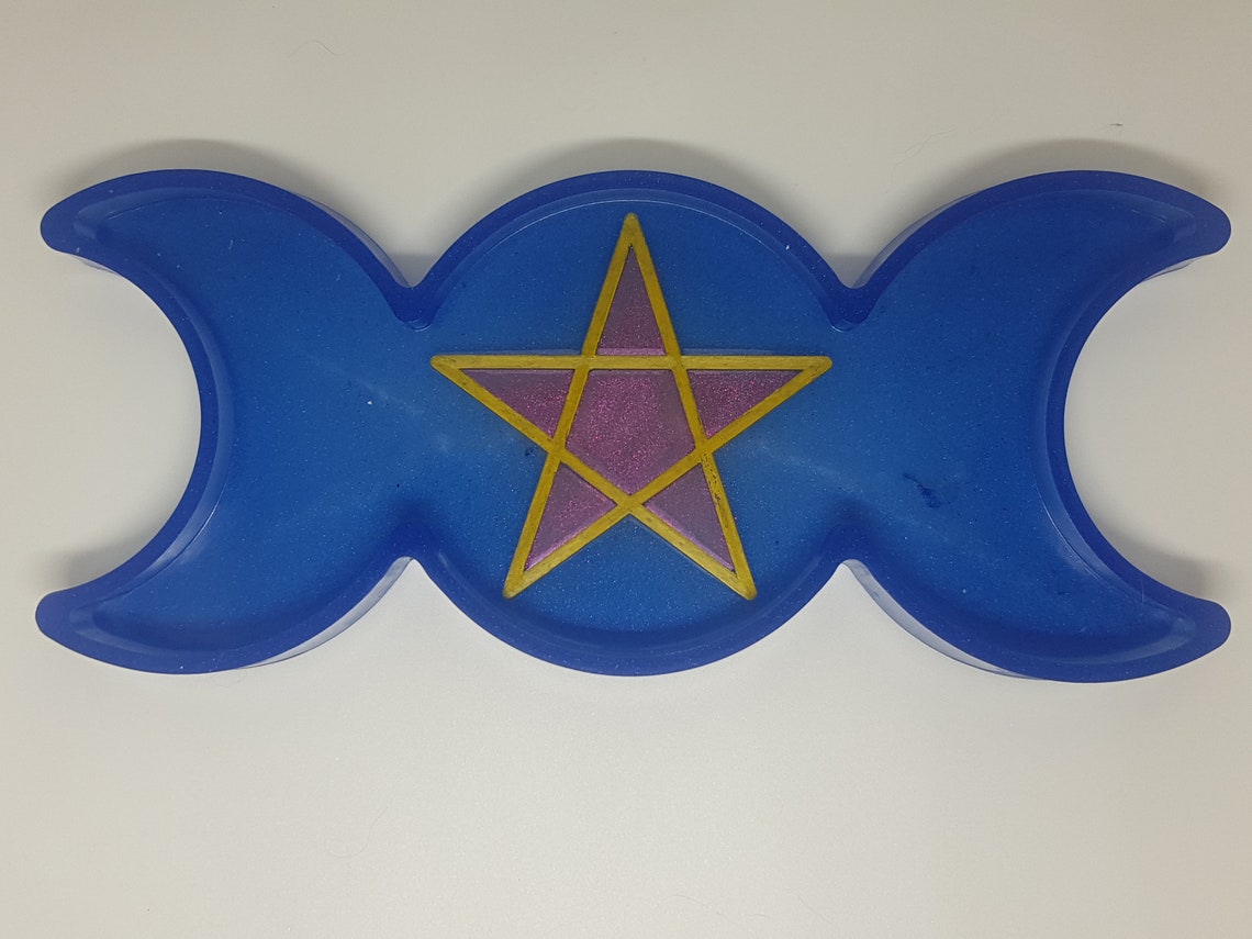 Moon Phase Tray Moon Tray Moon Phase Pentagram Dish Triple - Etsy