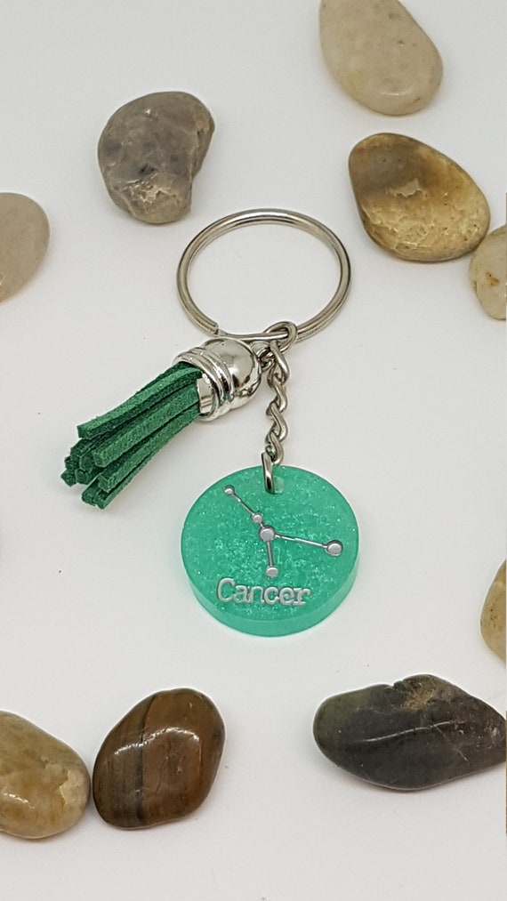 Cancer Keychain Astrology Gift for Cancer Zodiac Gift for | Etsy