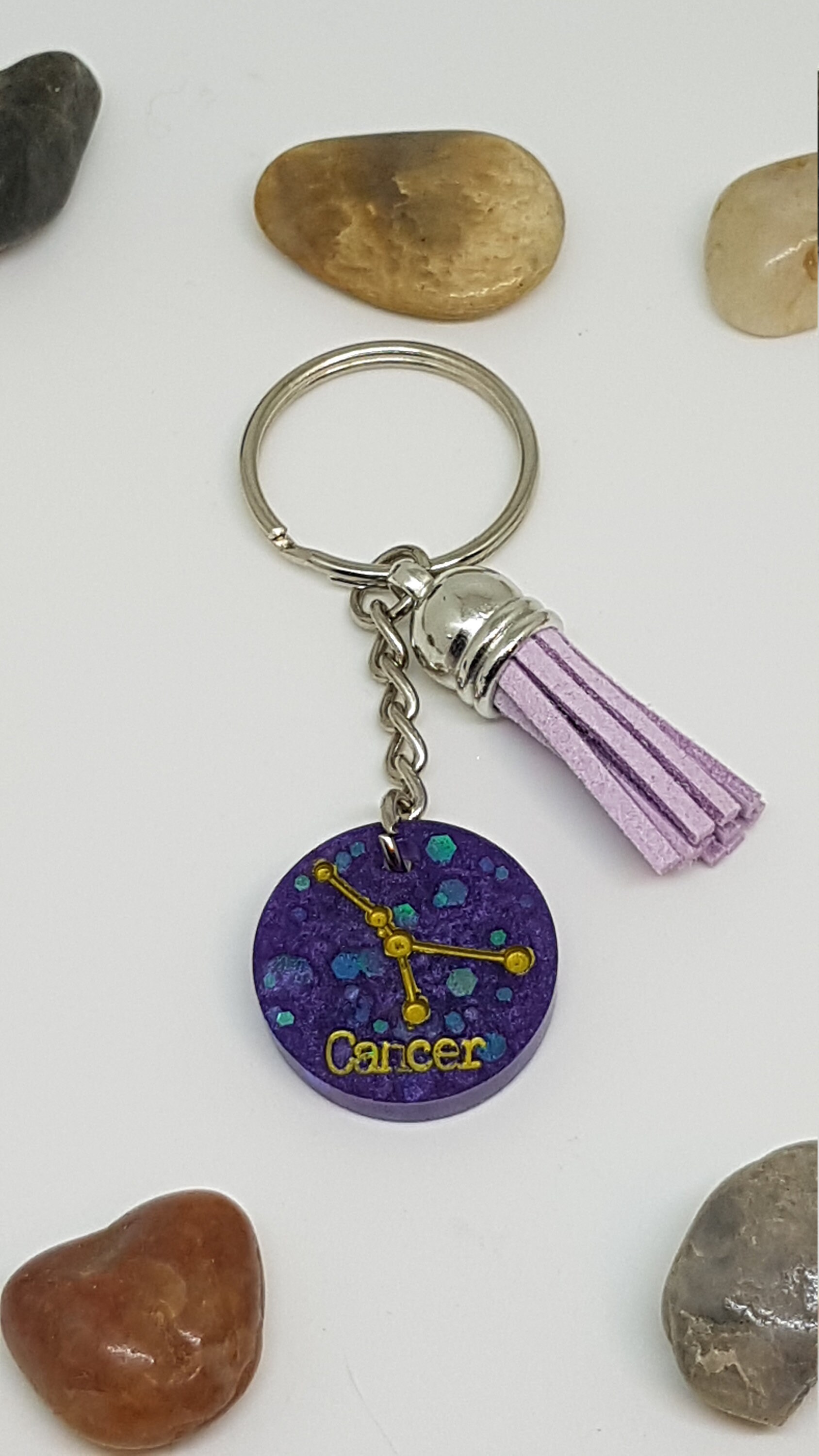 Cancer Keychain Astrology Gift for Cancer Zodiac Gift for - Etsy