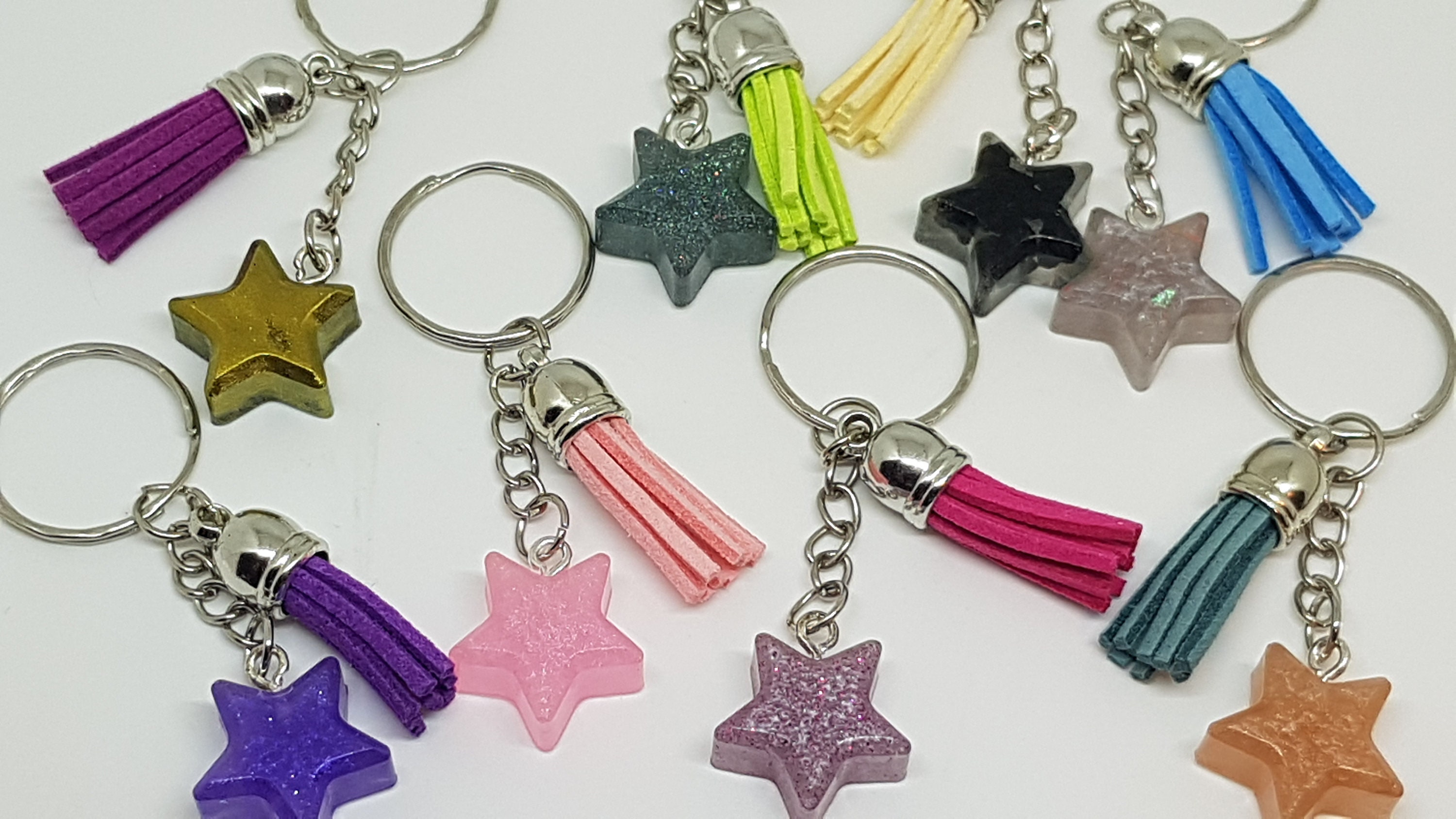 Star keychain with tassel resin keychain birthday gift for | Etsy
