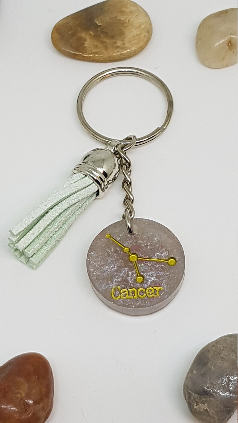 Cancer Keychain Astrology Gift for Cancer Zodiac Gift for | Etsy