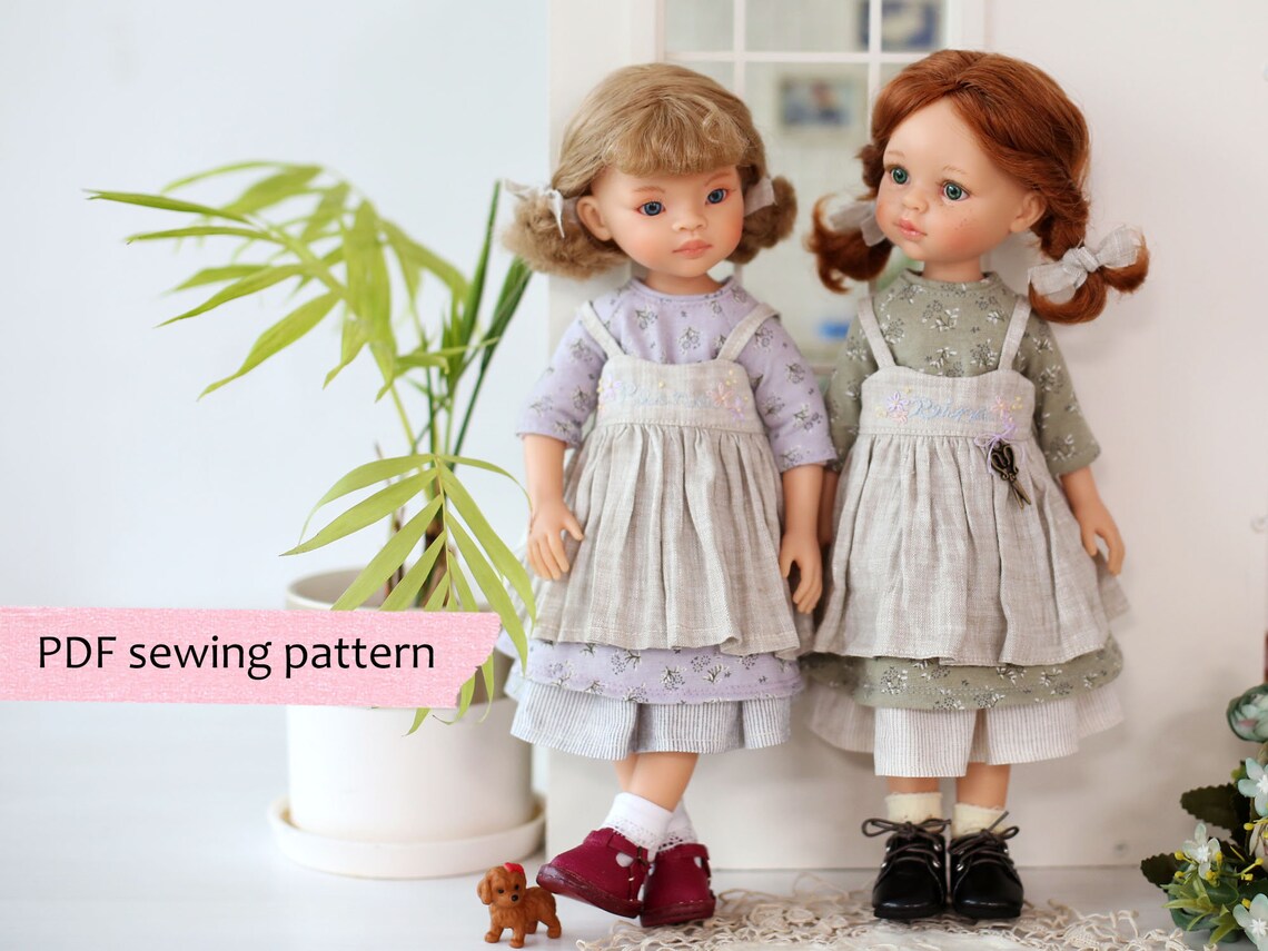 PDF Doll Clothes Pattern : Laura Set Apron&dress for Paola | Etsy