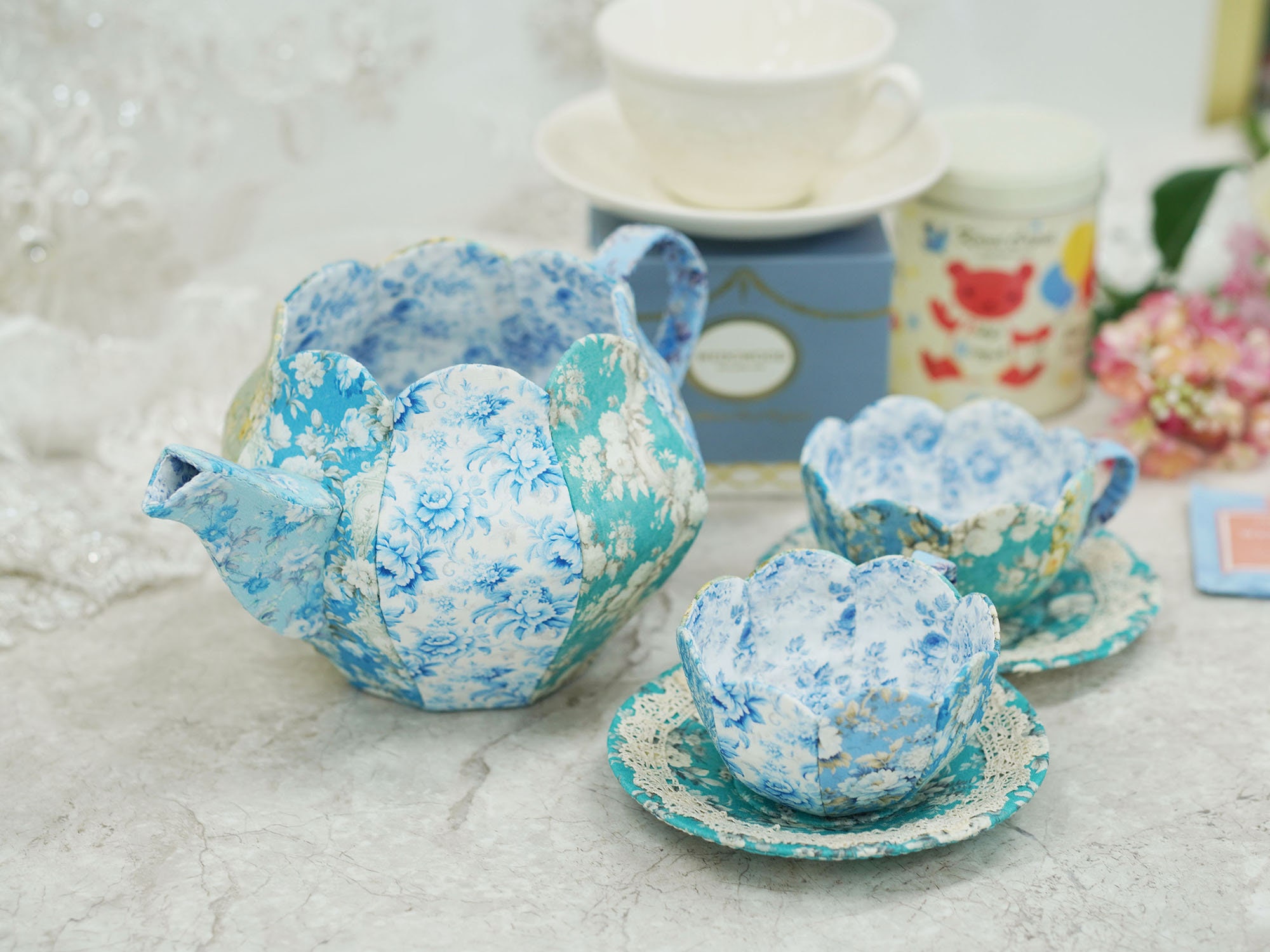 PDF Sewing Pattern & Video Tutorial : Making Teapot N Teacup, Saucer ...