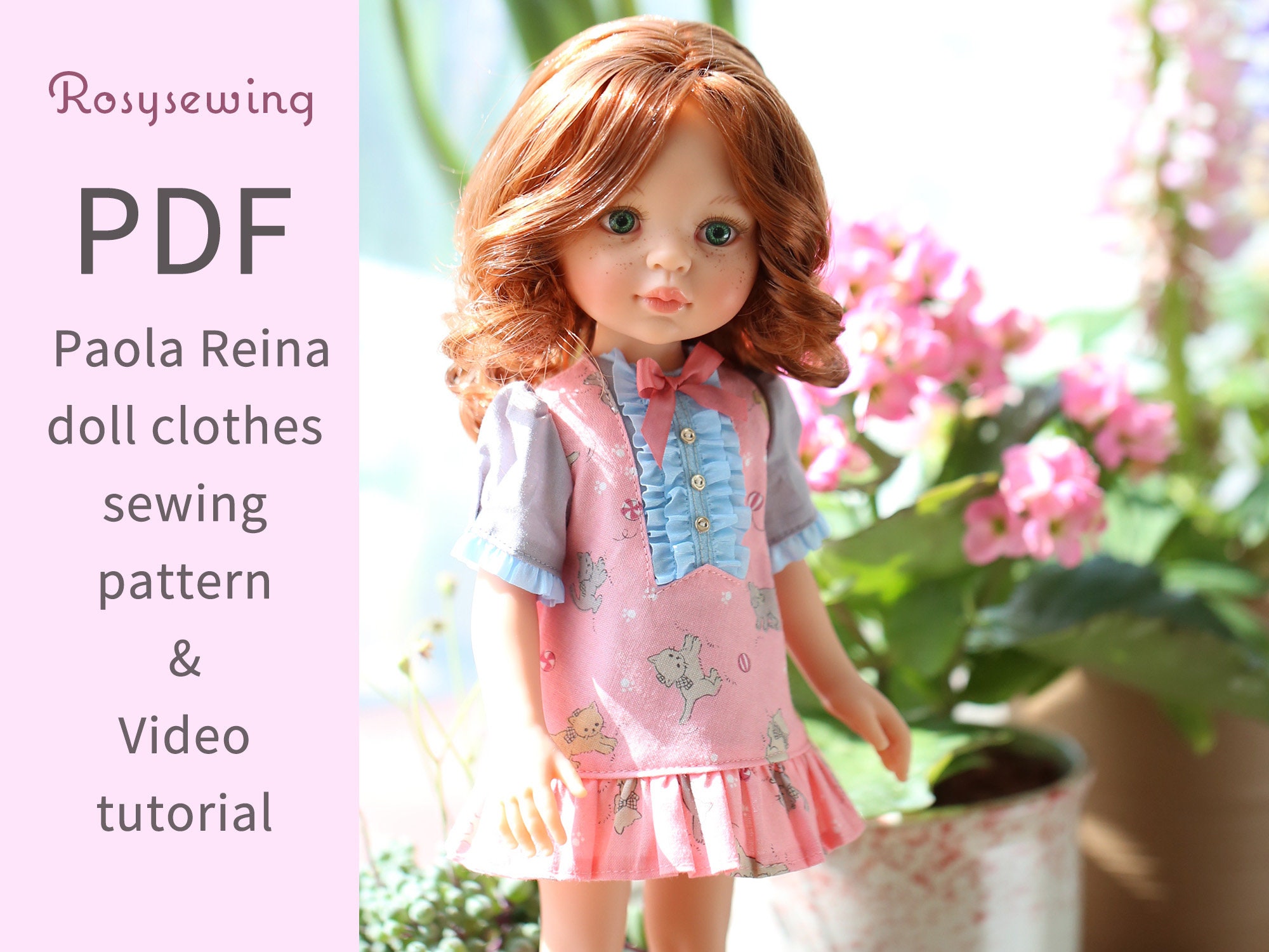 PDF Doll Clothes Sewing Pattern & Video Tutorial : Bib Dress / - Etsy