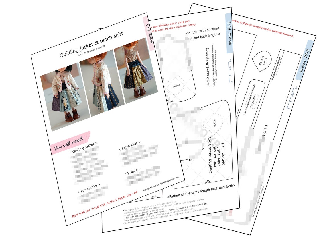 PDF Doll Clothes Sewing Pattern & Video Tutorial : Quilting | Etsy