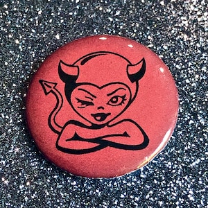 Cute Devil Girl Pin - Etsy