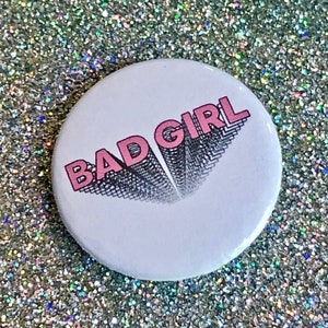 Pink Retro Bad Girl Pin - Etsy