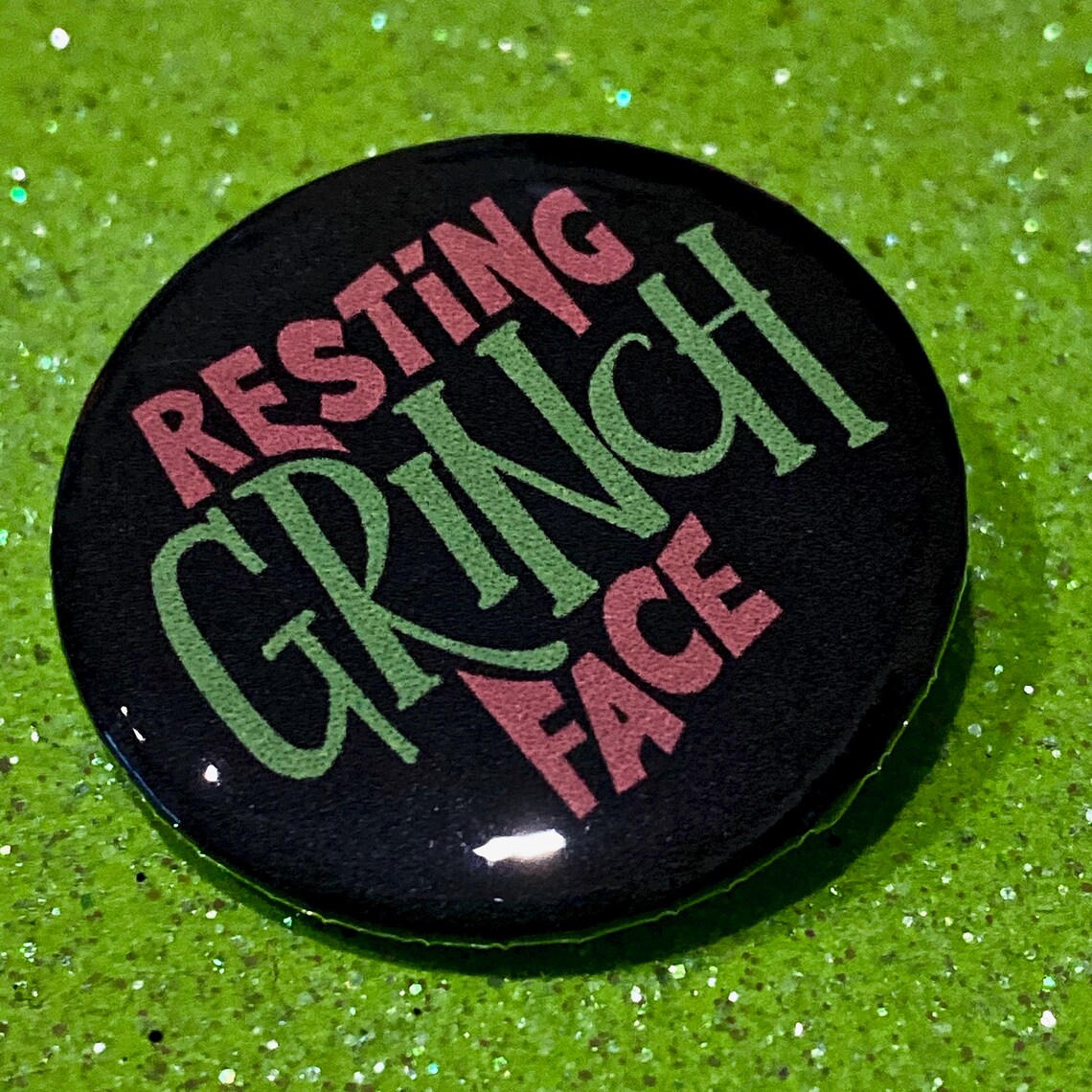 Resting Grinch Face Christmas Pin | Etsy