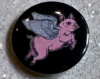 Flying Pig Snowflake Lapel Pin or Tie Tack, When Pigs Fly Tie Tack, Pig ...