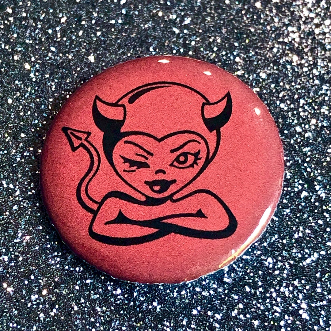 Cute Devil Girl Pin - Etsy