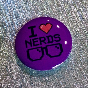 I Love Nerds With Glasses Pin - Etsy