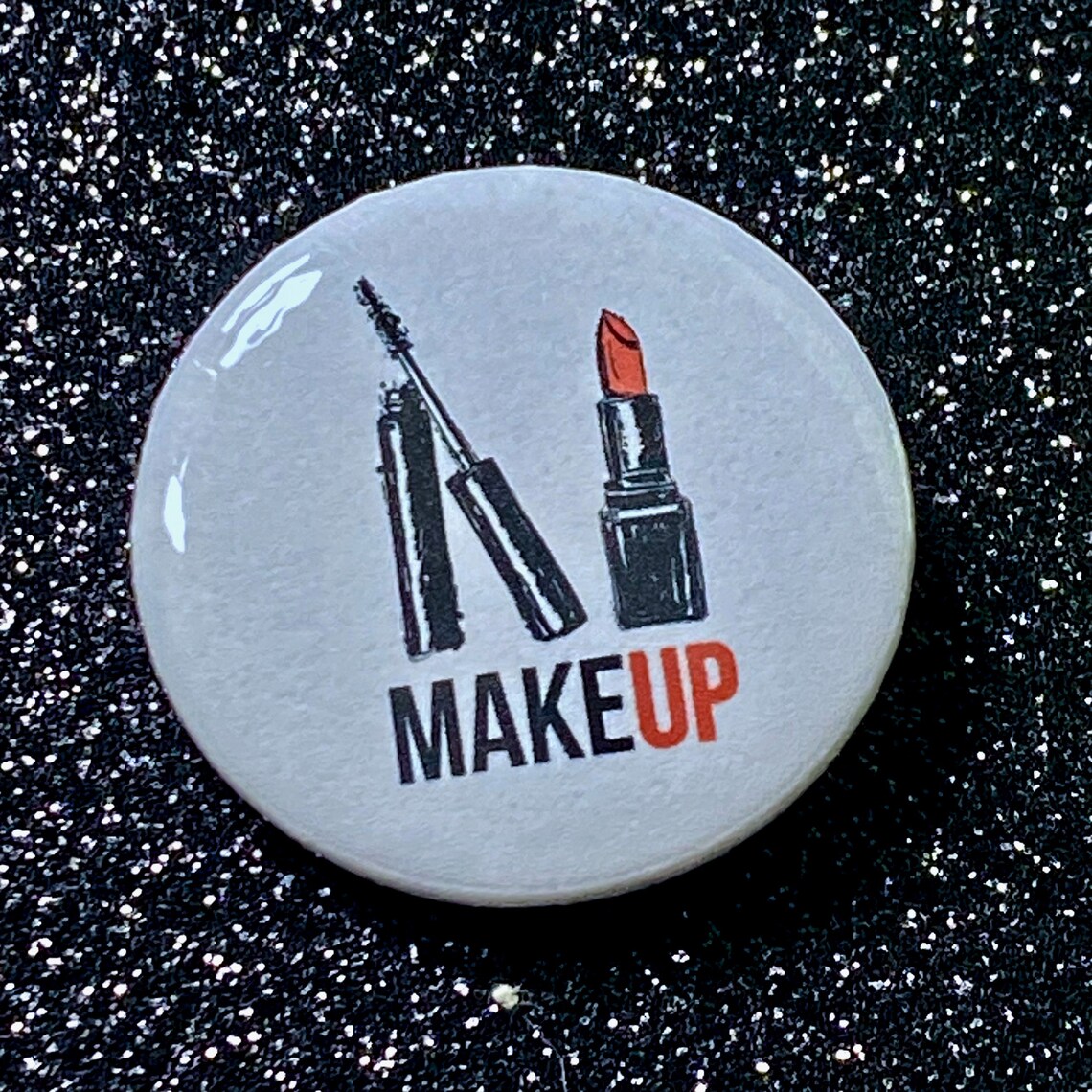 Makeup and Lipstick Pin | Etsy