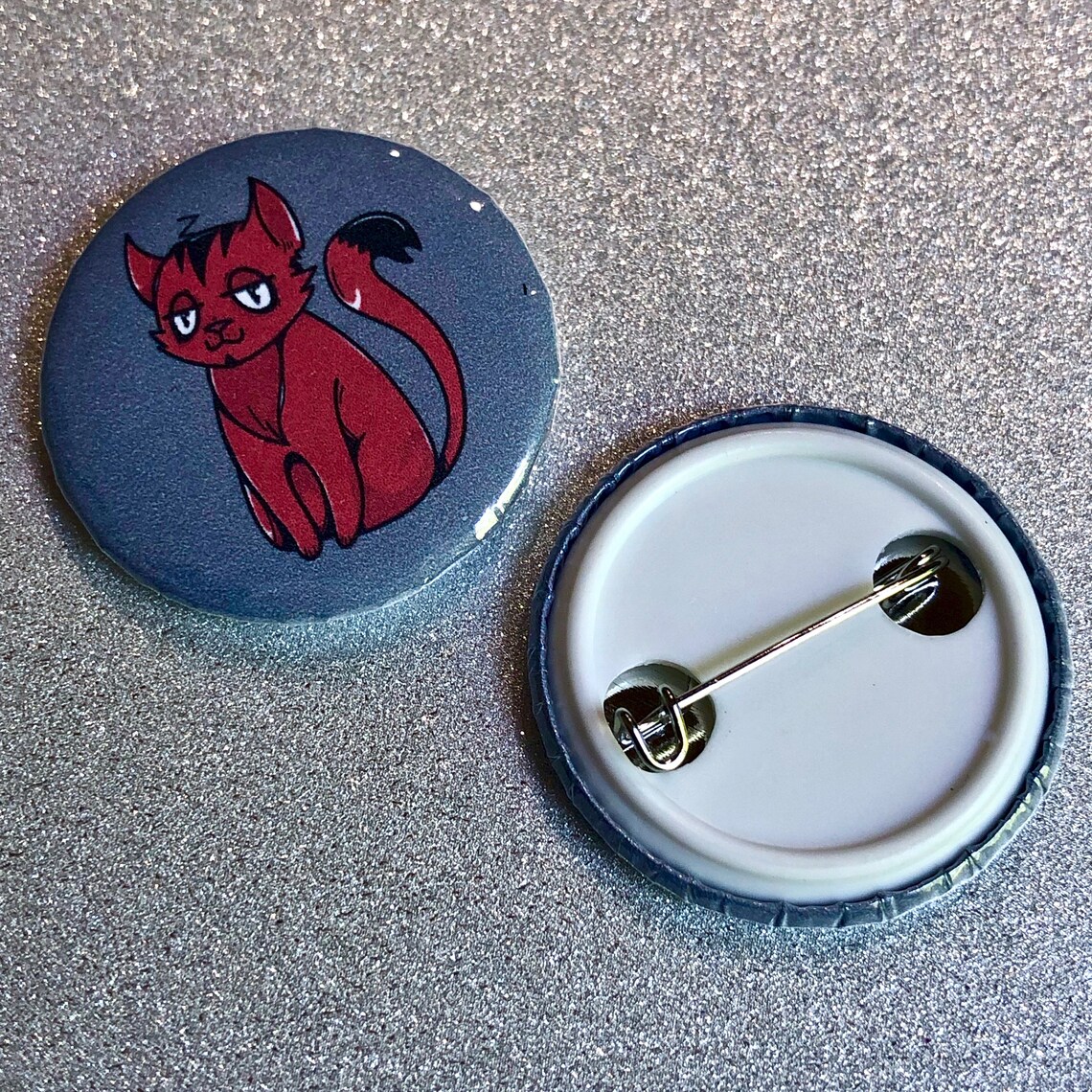 Cute Red Hell Cat Pin | Etsy