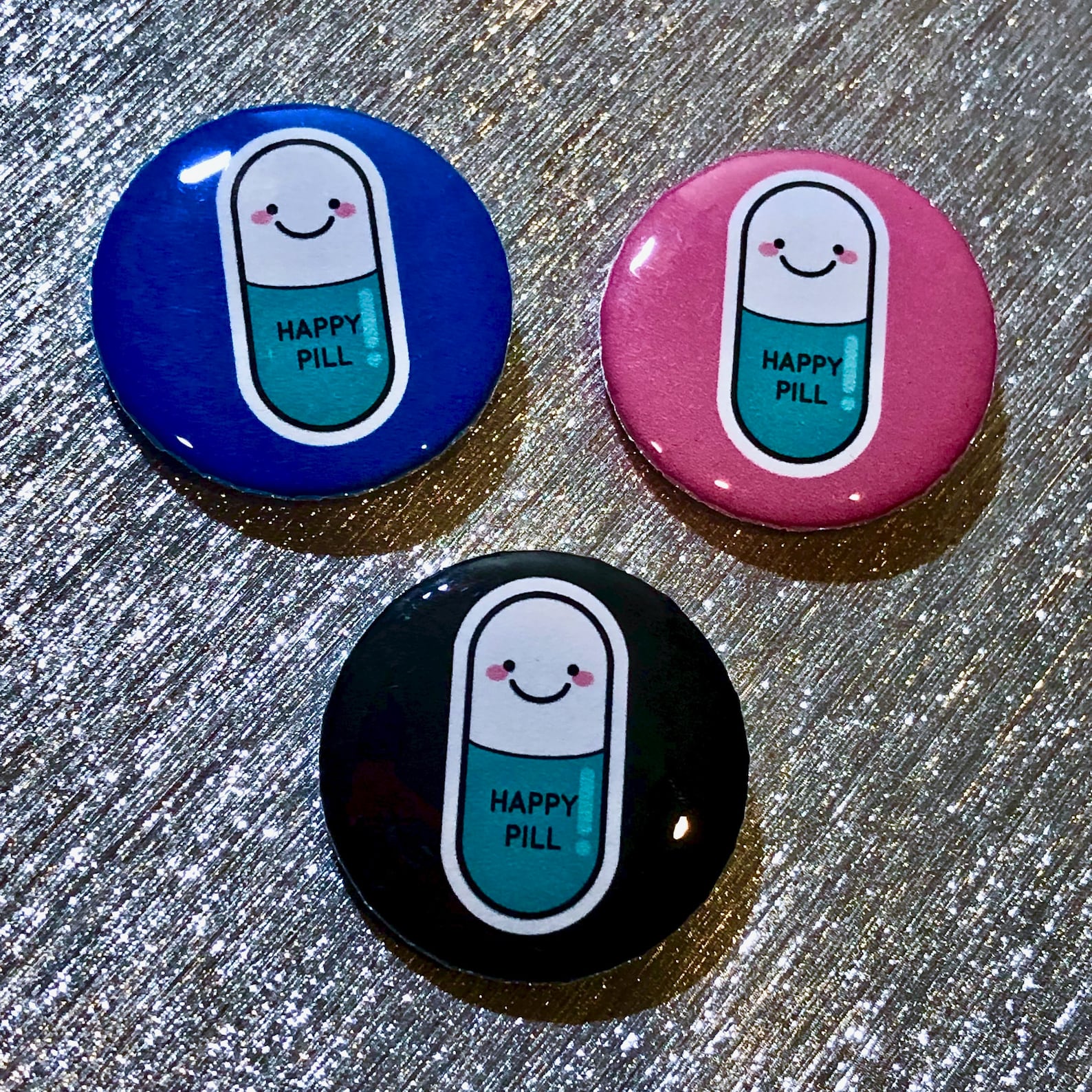 Smiley Happy Pill Pin - Etsy