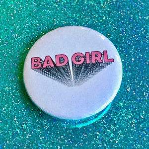 Pink Retro Bad Girl Pin - Etsy