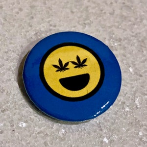 Stoner Pot Leaf Smiley Pin - Etsy