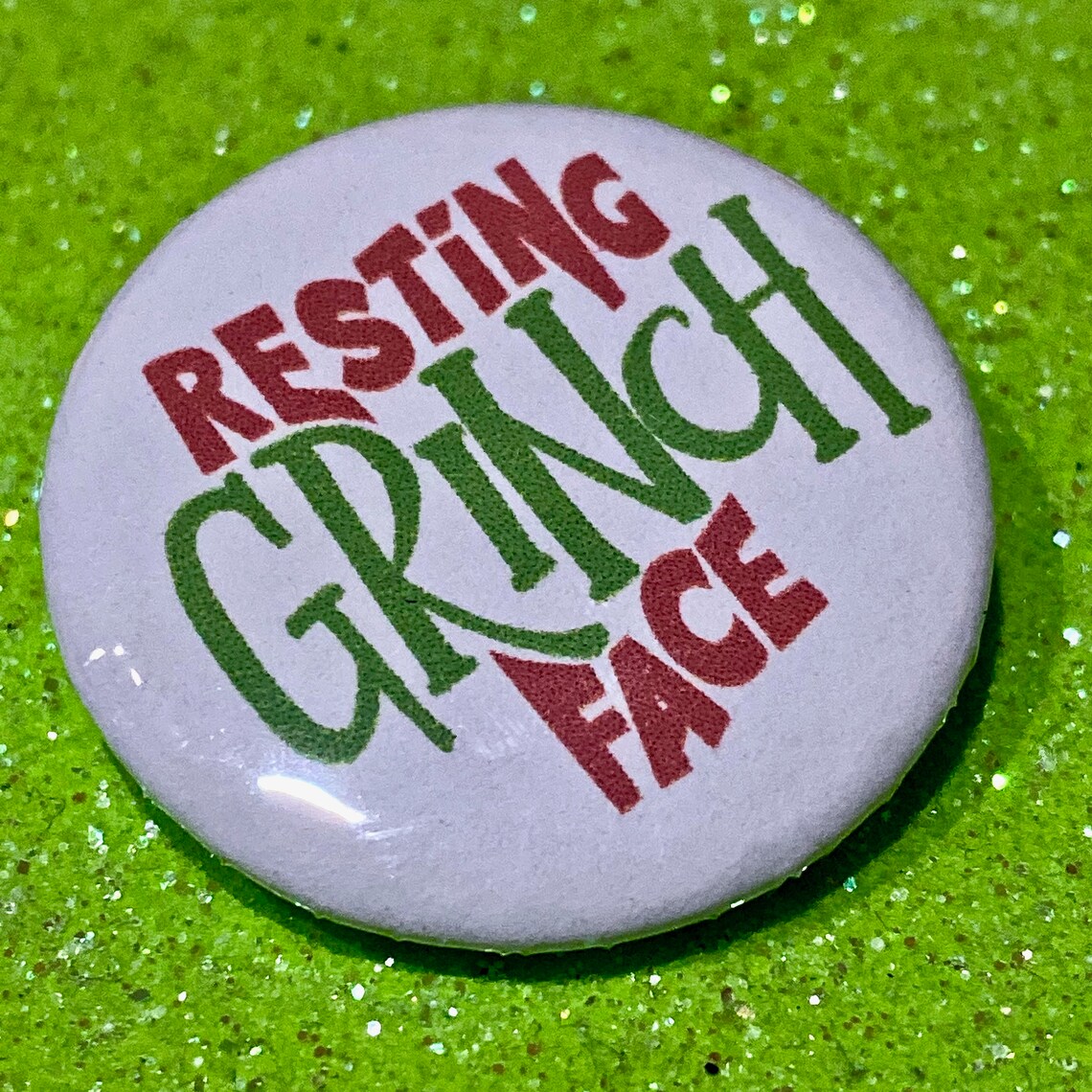 Resting Grinch Face Christmas Pin - Etsy