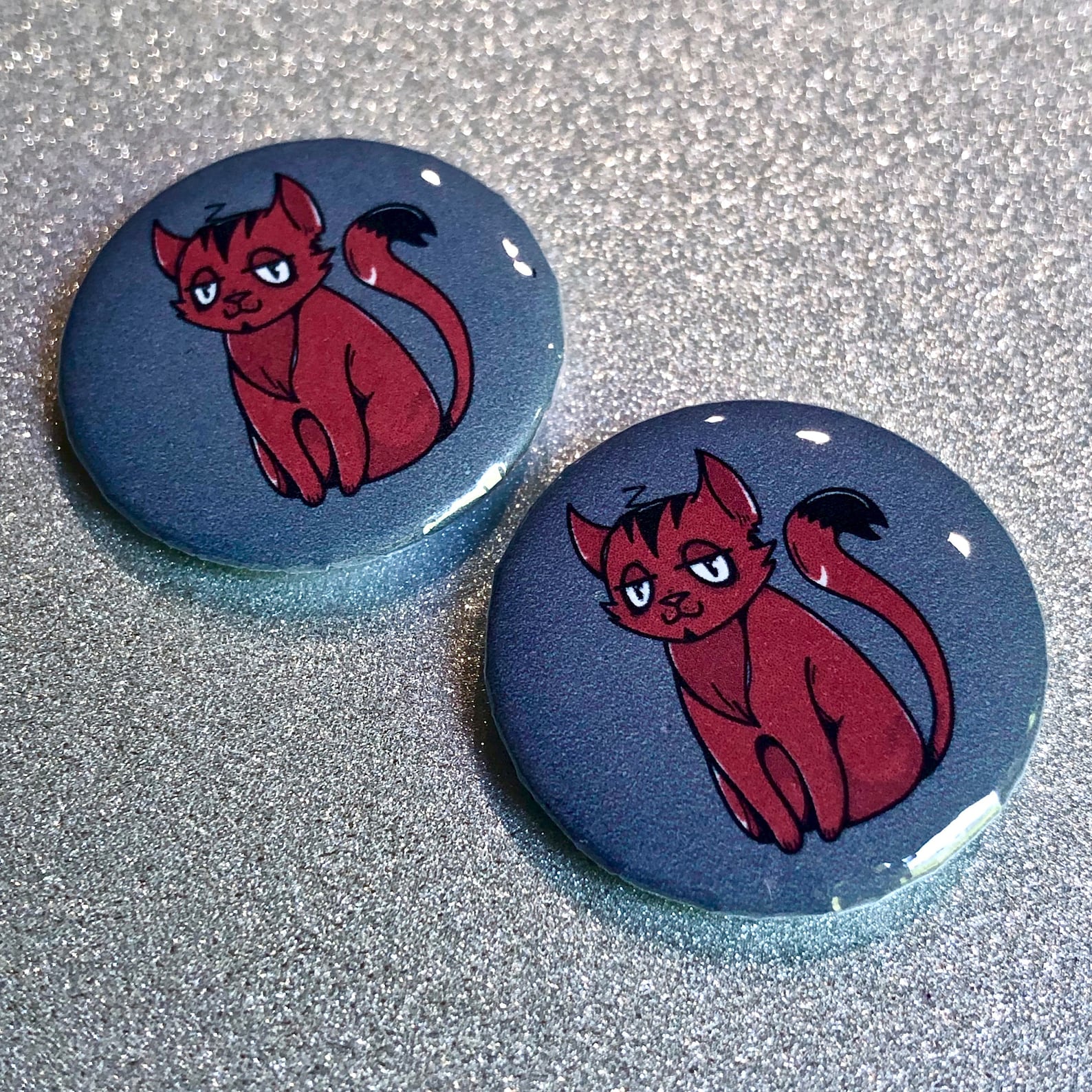 Cute Red Hell Cat Pin - Etsy