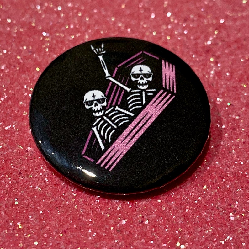 Skeleton Party Coffin Pin - Etsy