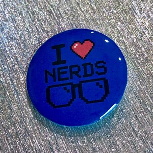I Love Nerds With Glasses Pin - Etsy
