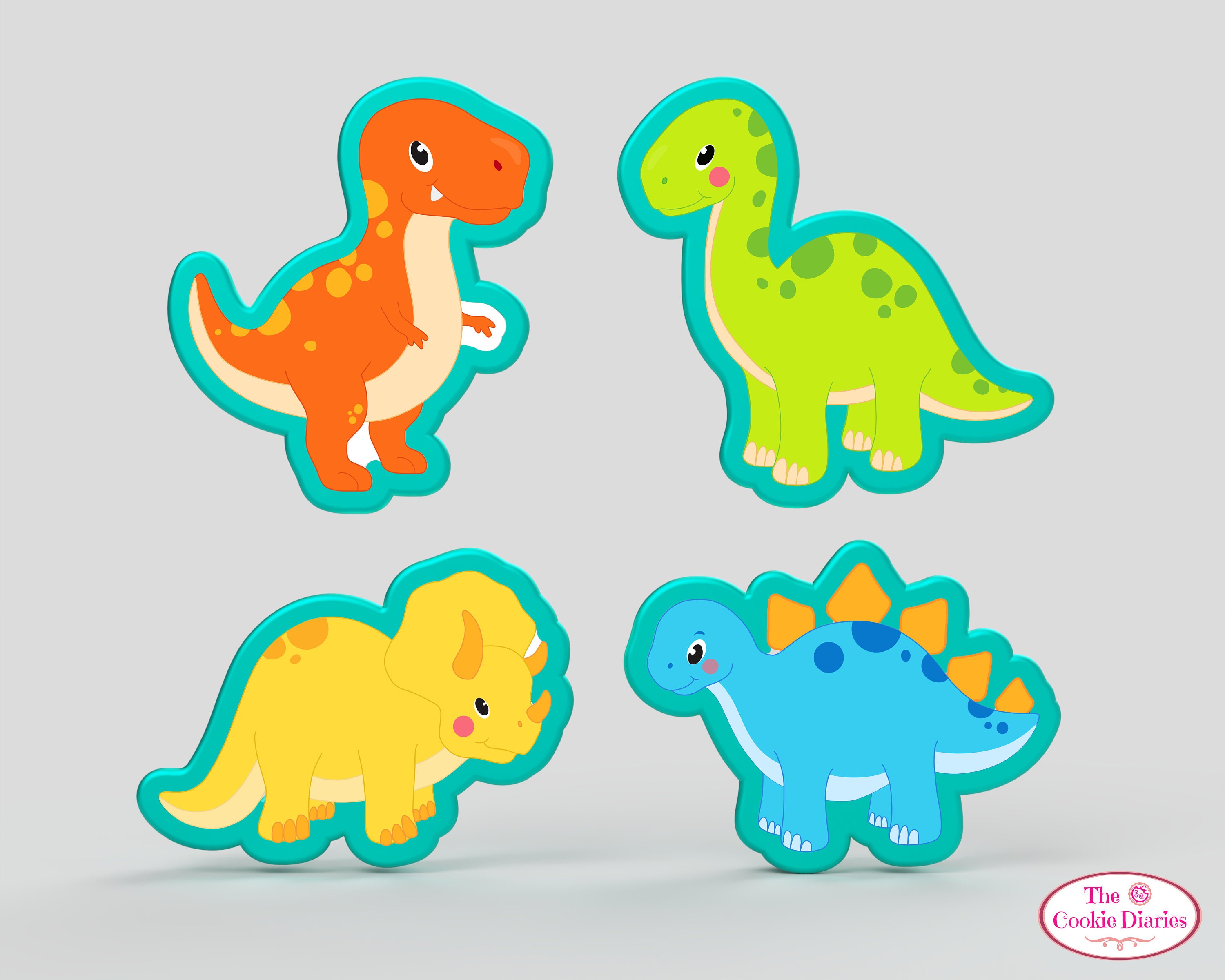 Cute Dinosaur Cookie Cutter Set - Etsy