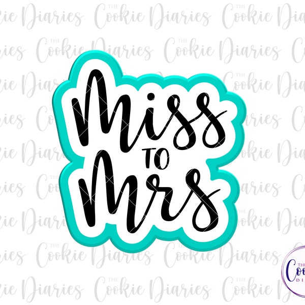 Miss and Mrs Plaque Cookie Cutter - Etsy
