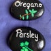 Herb Garden Painted Rocks, Herb Painted Stones, Garden Markers, Herbs ...