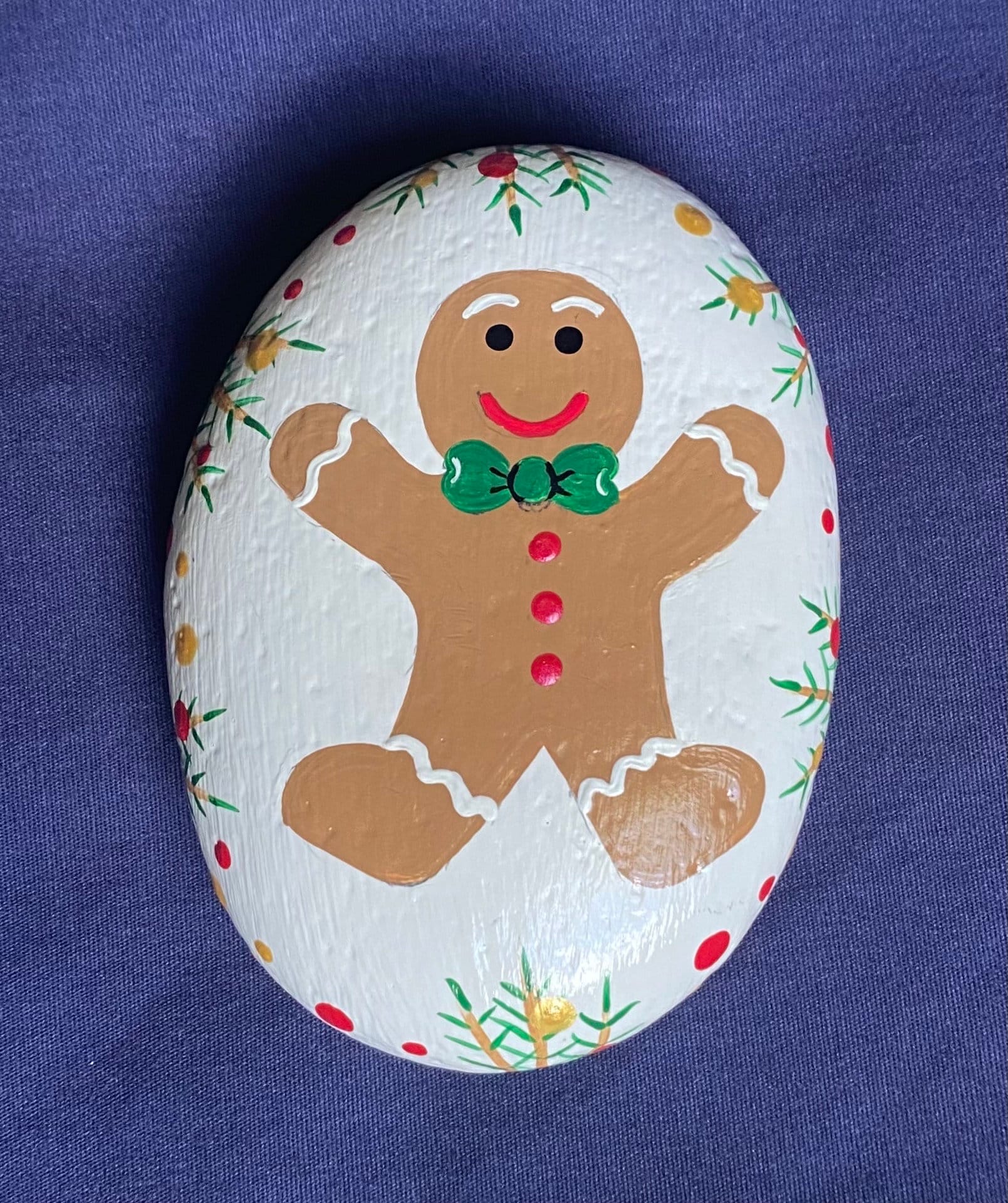 Gingerbread Man Painted Rock Holiday Painted Stone - Etsy