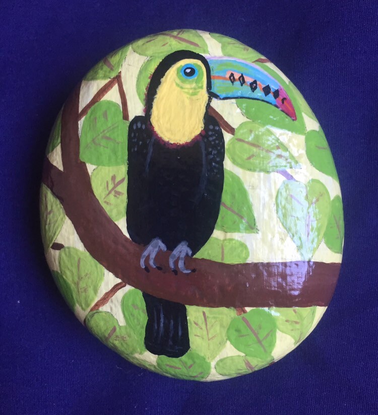 Toucan Painted Rock, Bird Painted Stone, Birds, Animals, Toucans ...