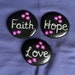 Love, Hope, Faith, Painted Rocks, Word Painted Stones, Set of 3 ...