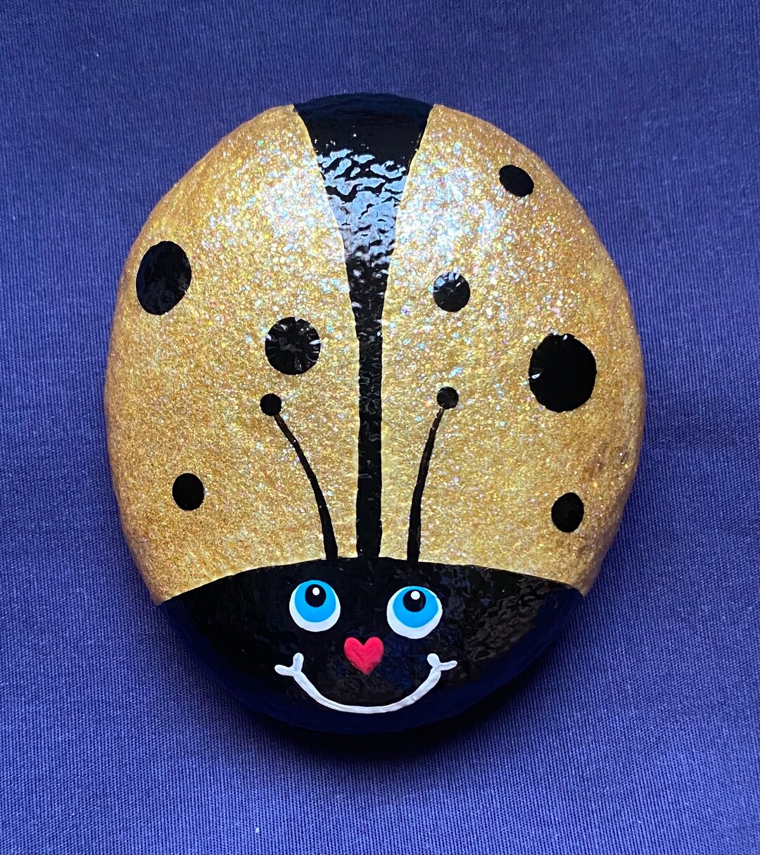 Ladybug Painted Rock, Bug Painted Stone, Ladybugs Home Decor and Gifts ...
