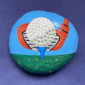 Golf Painted Rock, Golfing Painted Stone, Golf Courses, Sports ...