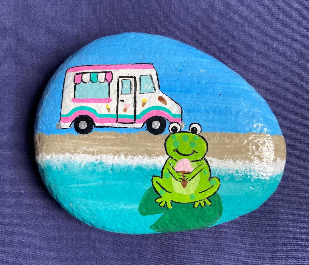 Rana Pintada Roca, Animal Painted Stone, Ranas, Anfibios, Playa ...
