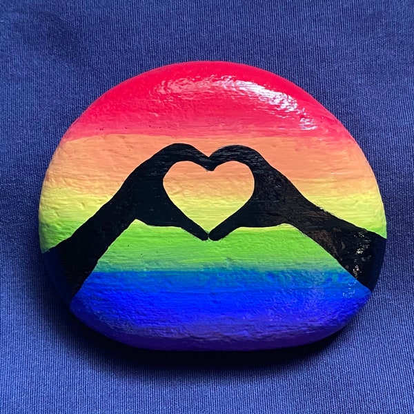 Painted Heart Rock - Etsy