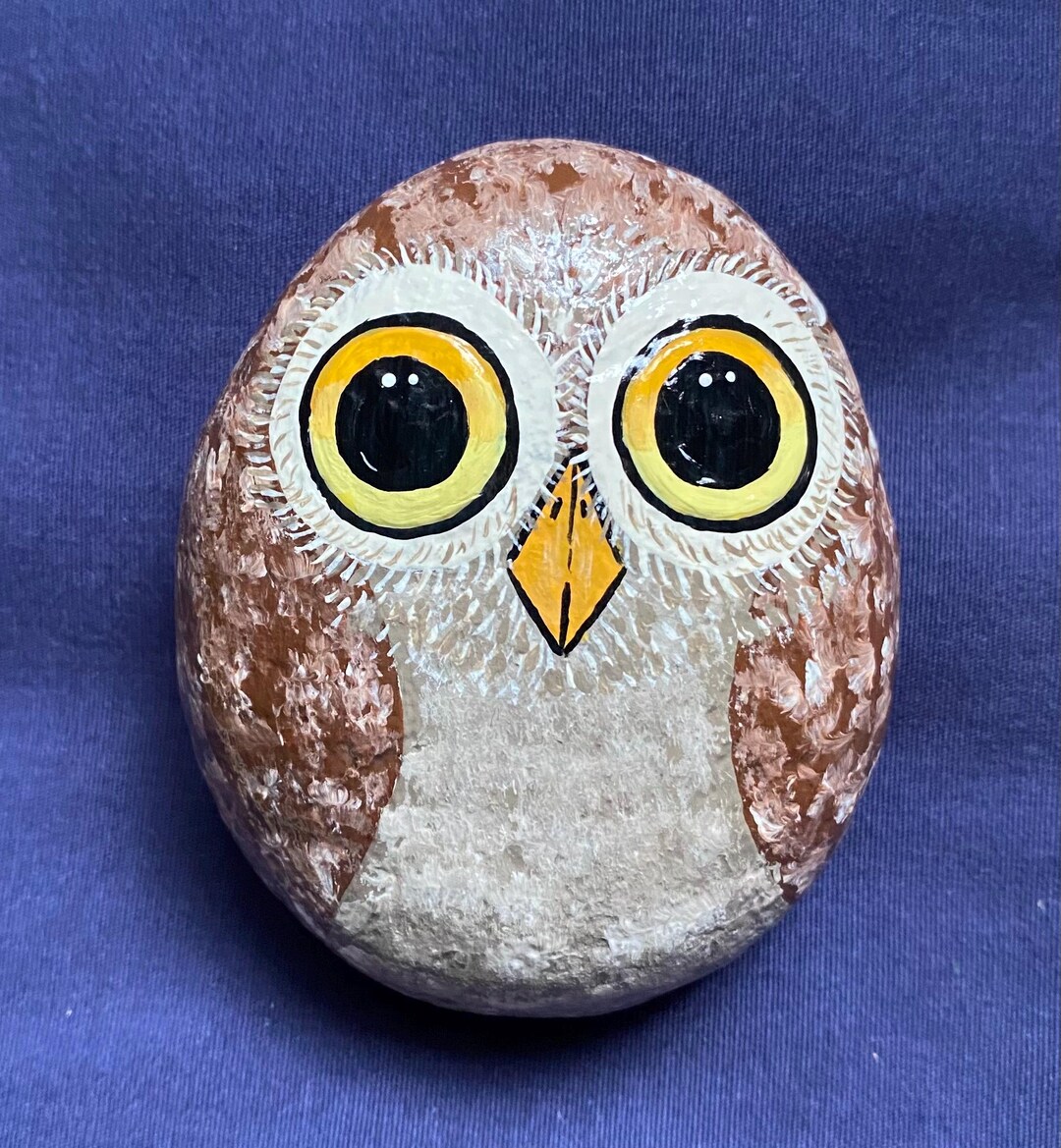 Owl Painted Rock, Bird Painted Stone, Owls Home Decor and Gifts - Etsy