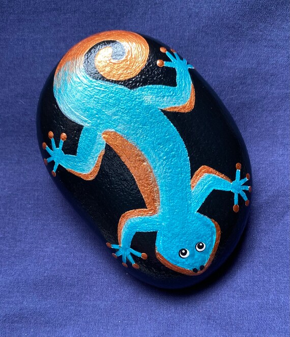 Lizard Painted Rock Reptile Painted Stone Lizards - Etsy