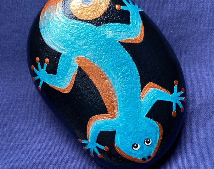 Lizard Painted Rock, Reptile Painted Stone, Lizards, Animals, Zoo ...