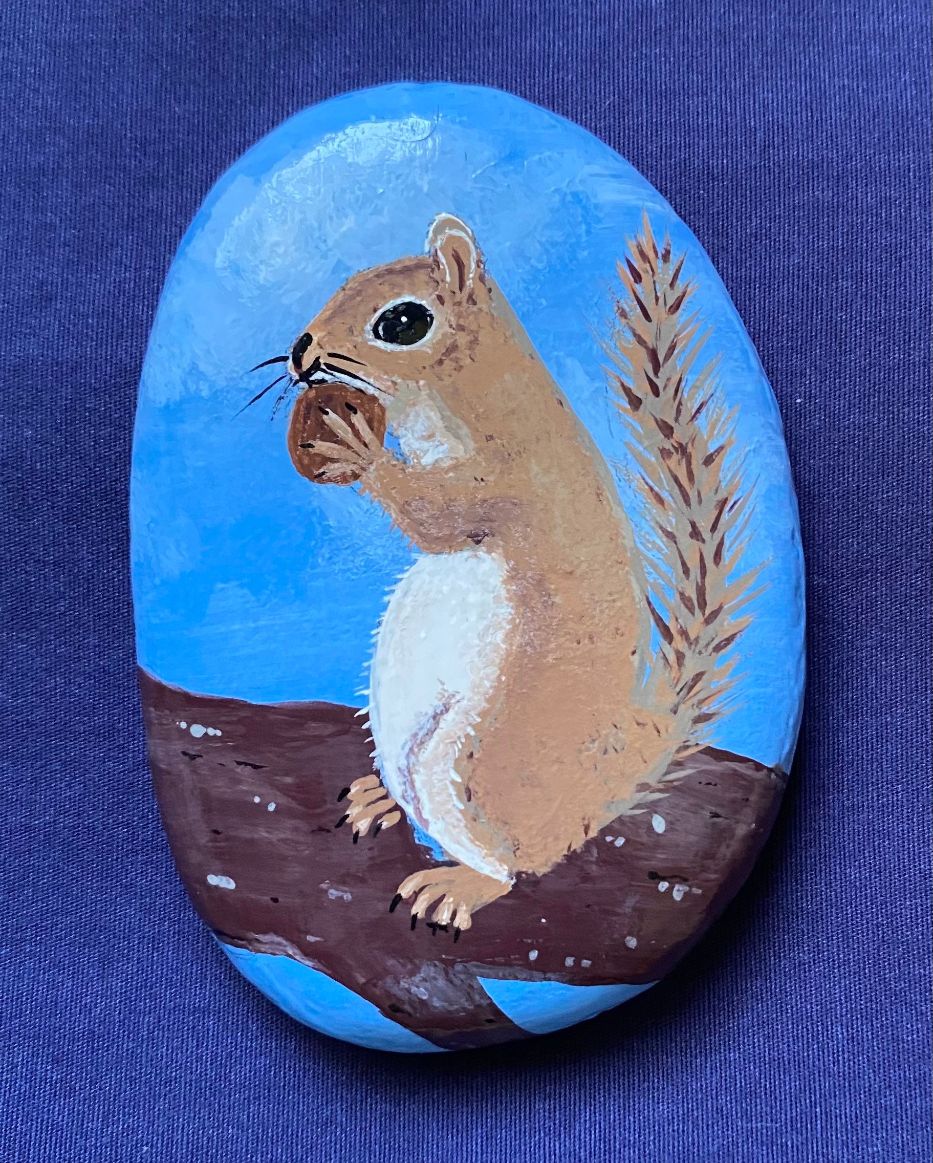 Squirrel Painted Rock Animal Painted Stone Squirrels - Etsy