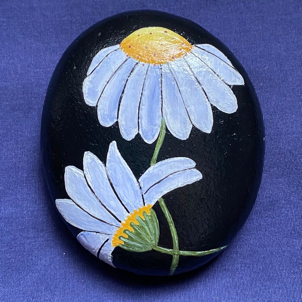 Daisies Painted Rock - Etsy