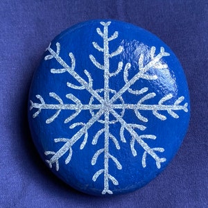 Snowflake Painted Rock, Let It Snow Painted Stone, Words, Winter ...