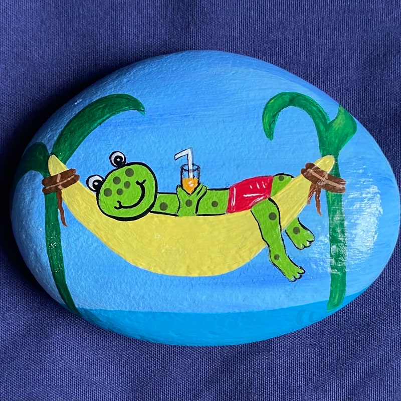 Frog on a Rock - Etsy
