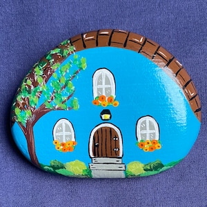 House Painted Rock, Cottage Painted Stone, Home Decor and Gifts - Etsy