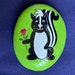 Skunk Painted Rock, Animal Painted Stone, Skunks, Home Decor and Gifts ...