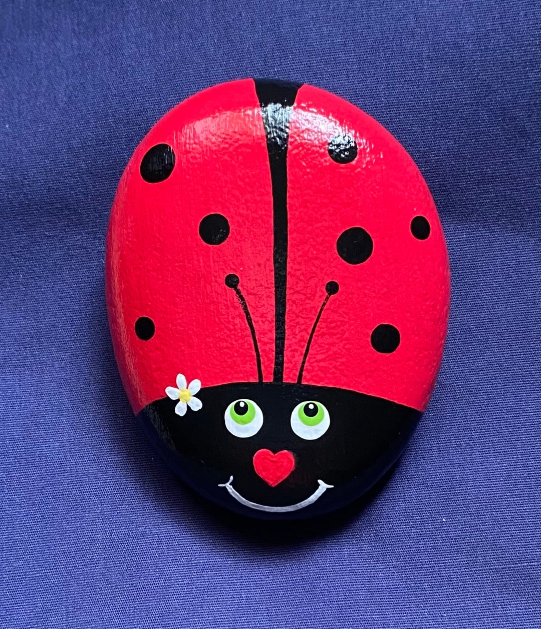 Ladybug Painted Rock Bug Painted Stone Beetles Ladybugs - Etsy