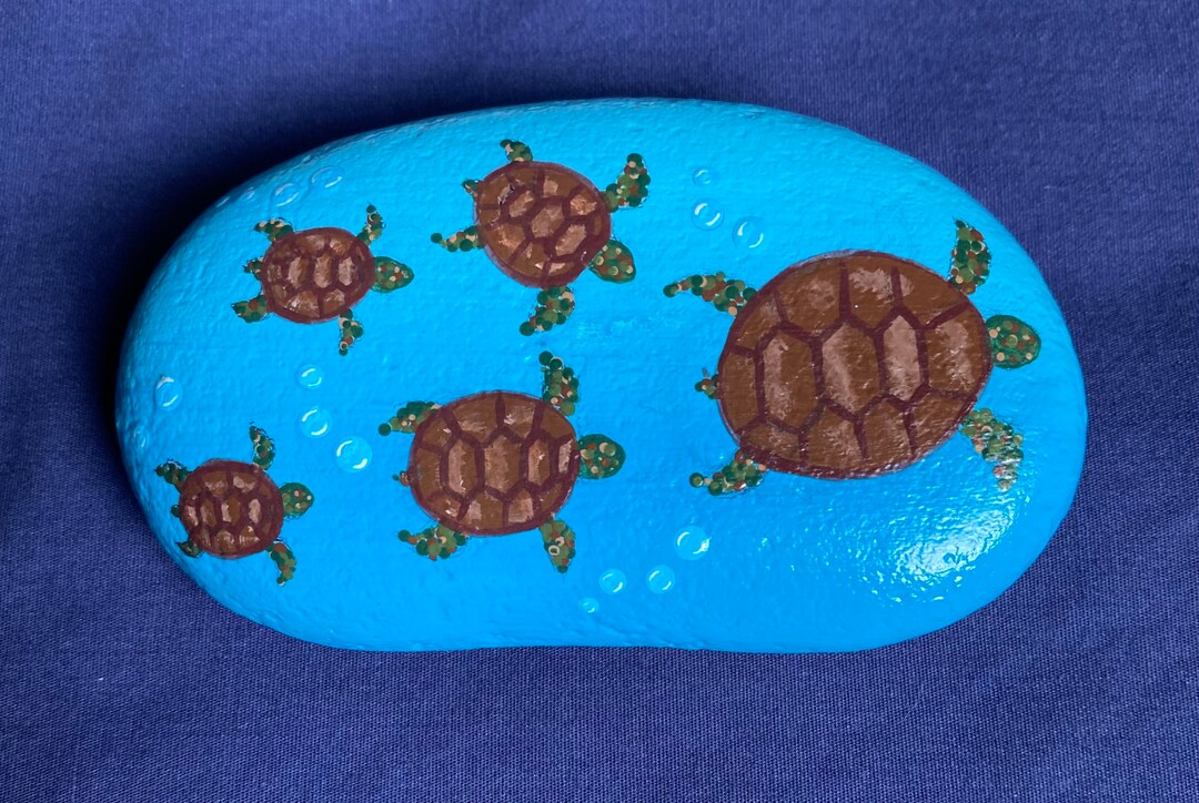 Sea Turtle Painted Rock Animal Painted Stone Turtles - Etsy
