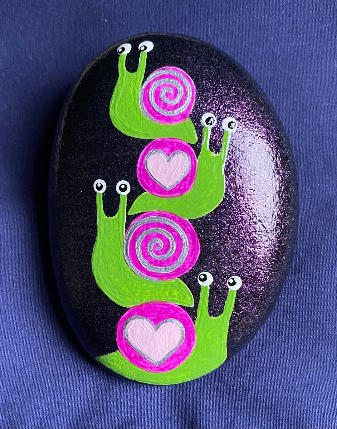 Snail Painted Rock, Snails Painted Stone, Snails Home Decor and Gifts ...