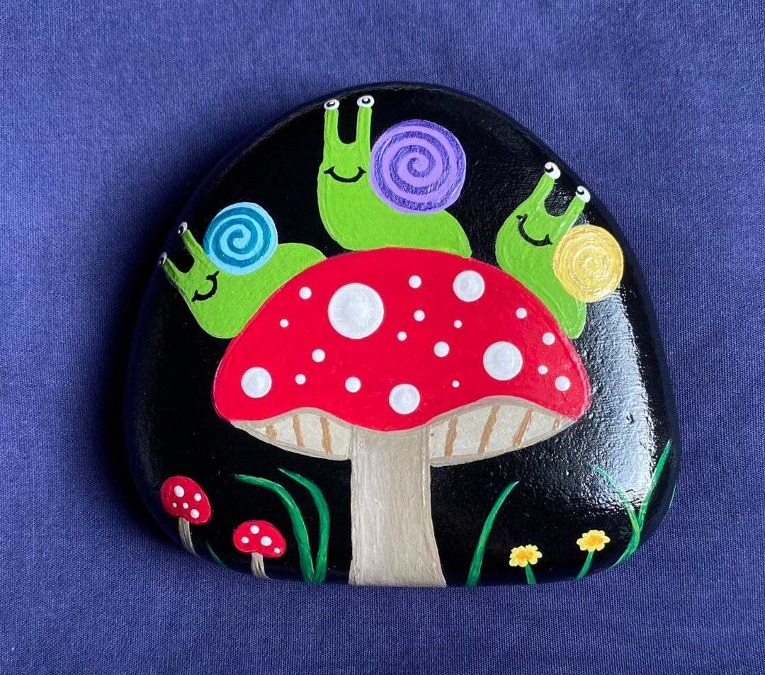 Snail Painted Rock, Snails Painted Stone, Animals, Garden, Porch, Patio ...