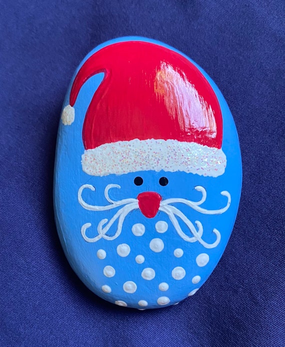 Santa Stone Christmas Painted Rock Santa Clause Holidays - Etsy