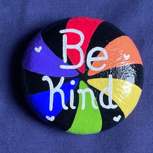 Be Kind Painted Rock, Word Painted Stone, Rainbow Decor and Gifts - Etsy