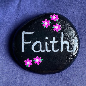 Love, Hope, Faith, Painted Rocks, Word Painted Stones, Set of 3 ...